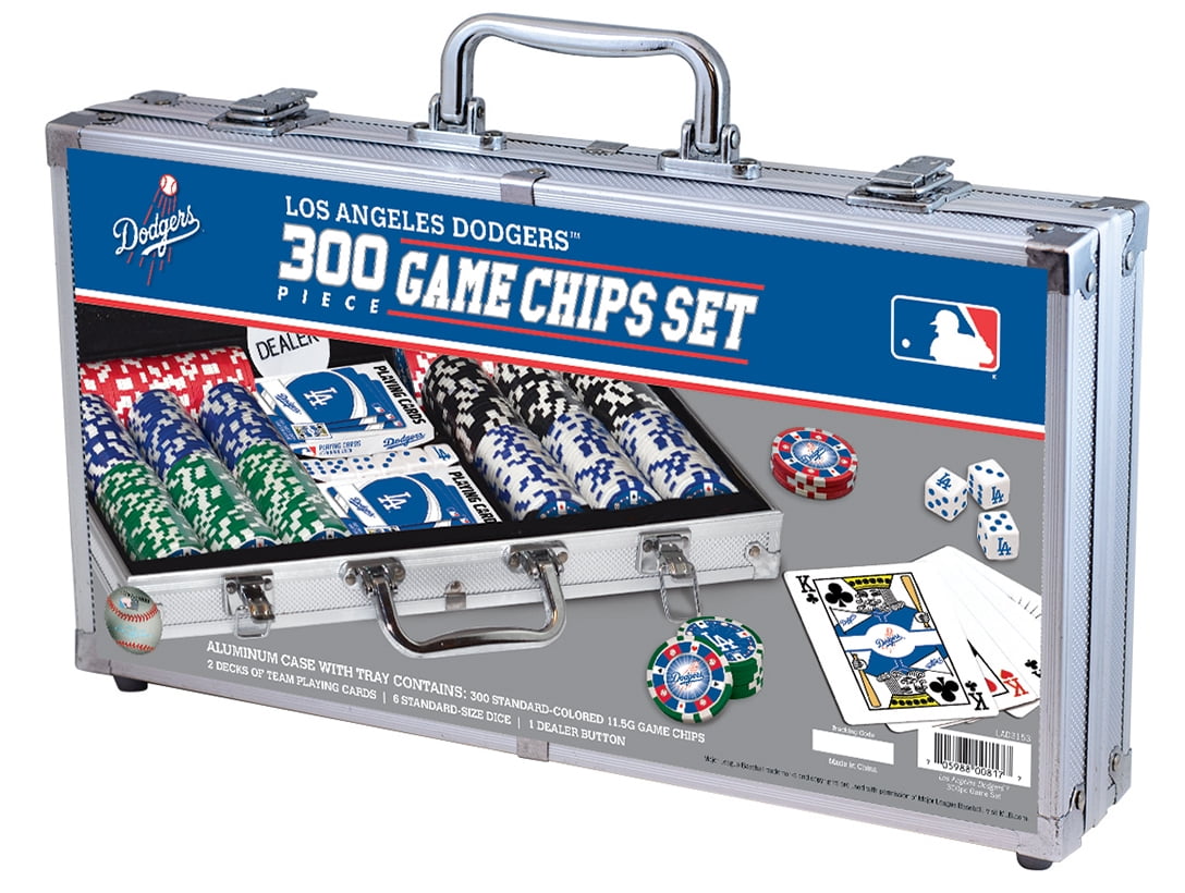 MasterPieces 300 Piece Poker Chip Set - MLB Los Angeles Dodgers ...