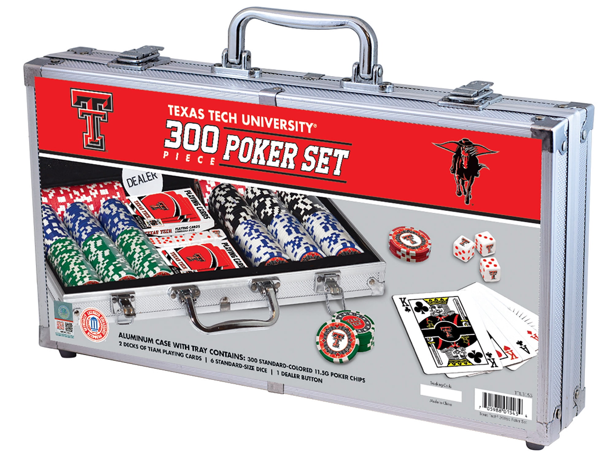 MasterPieces 300 Piece Poker Chip Set - NCAA Texas Tech Red Raiders ...