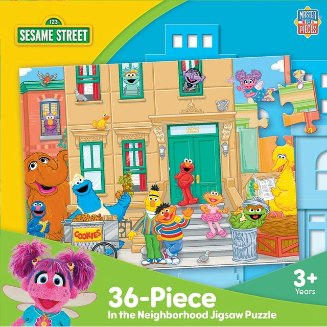 MasterPieces 36 Piece Jigsaw Puzzle with Elmo & Cookie Monster - Sesame ...