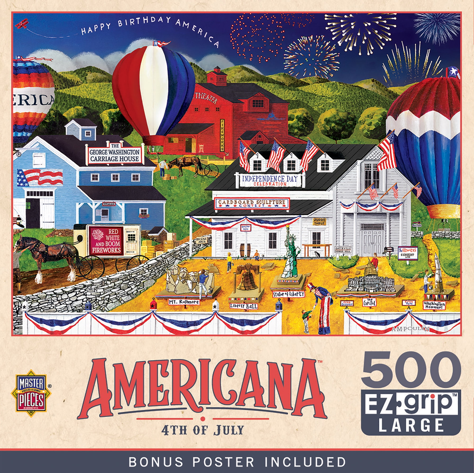 MasterPieces American 500 Piece EZ Grip Interlocking Jigsaw Puzzle ...