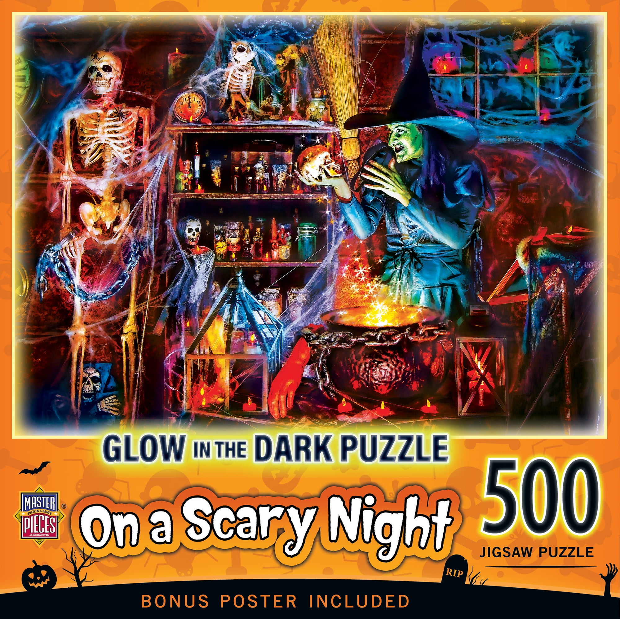 MasterPieces Scary Jigsaw Glow in the Dark Halloween Puzzle - A Dark ...