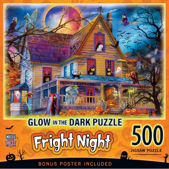 MasterPieces 500 Piece Glow in the Dark Halloween Puzzle - Fright Night ...