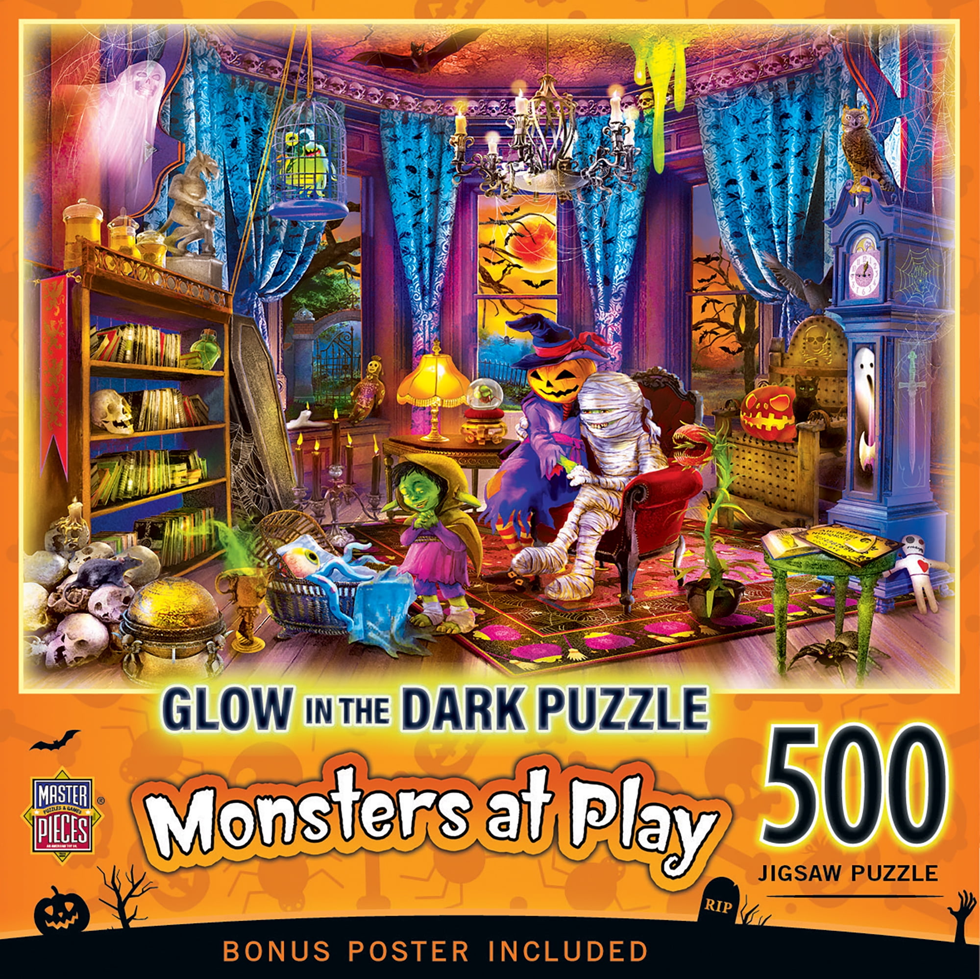MasterPieces 500 Piece Glow in the Dark Halloween Puzzle - Monster at ...