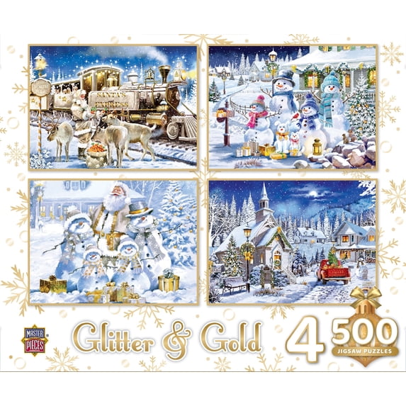 MasterPieces 500 Piece Jigsaw Puzzle - Glitter & Gold 4-Pack - Walmart.com