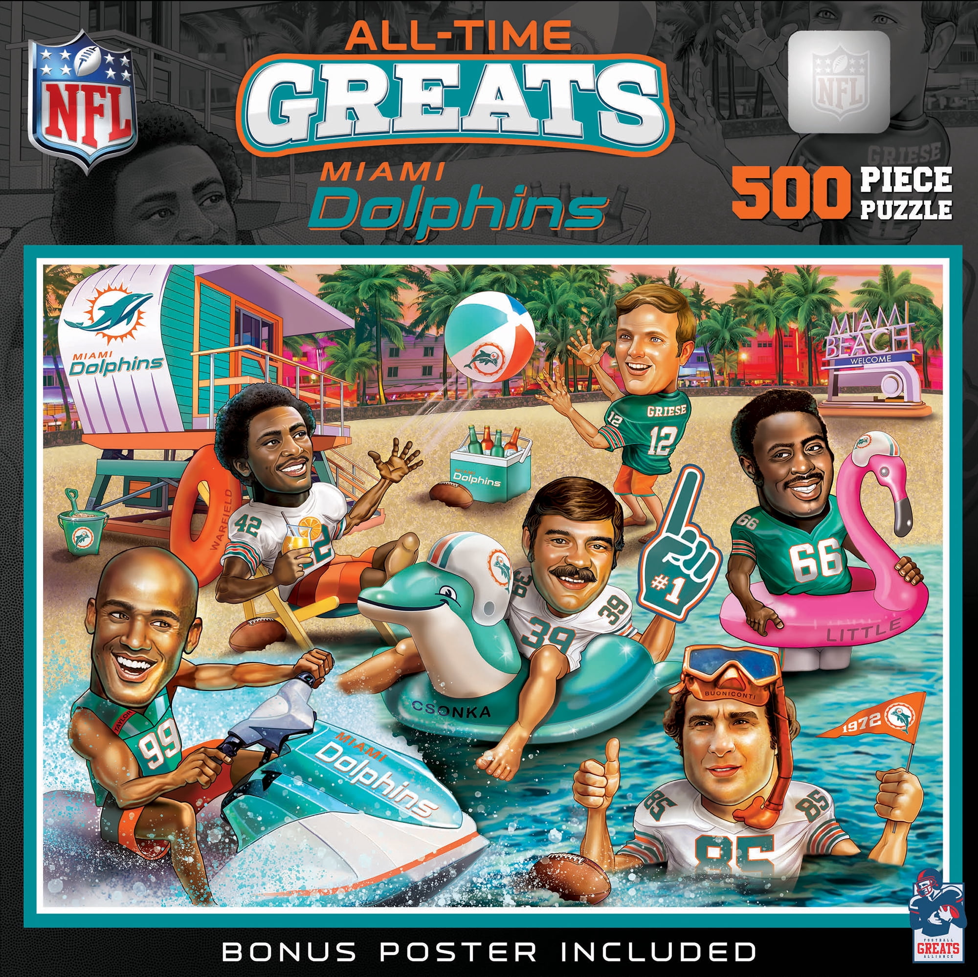 MasterPieces NFL Miami Dolphins 500 Piece Jigsaw Puzzle for Adults ...