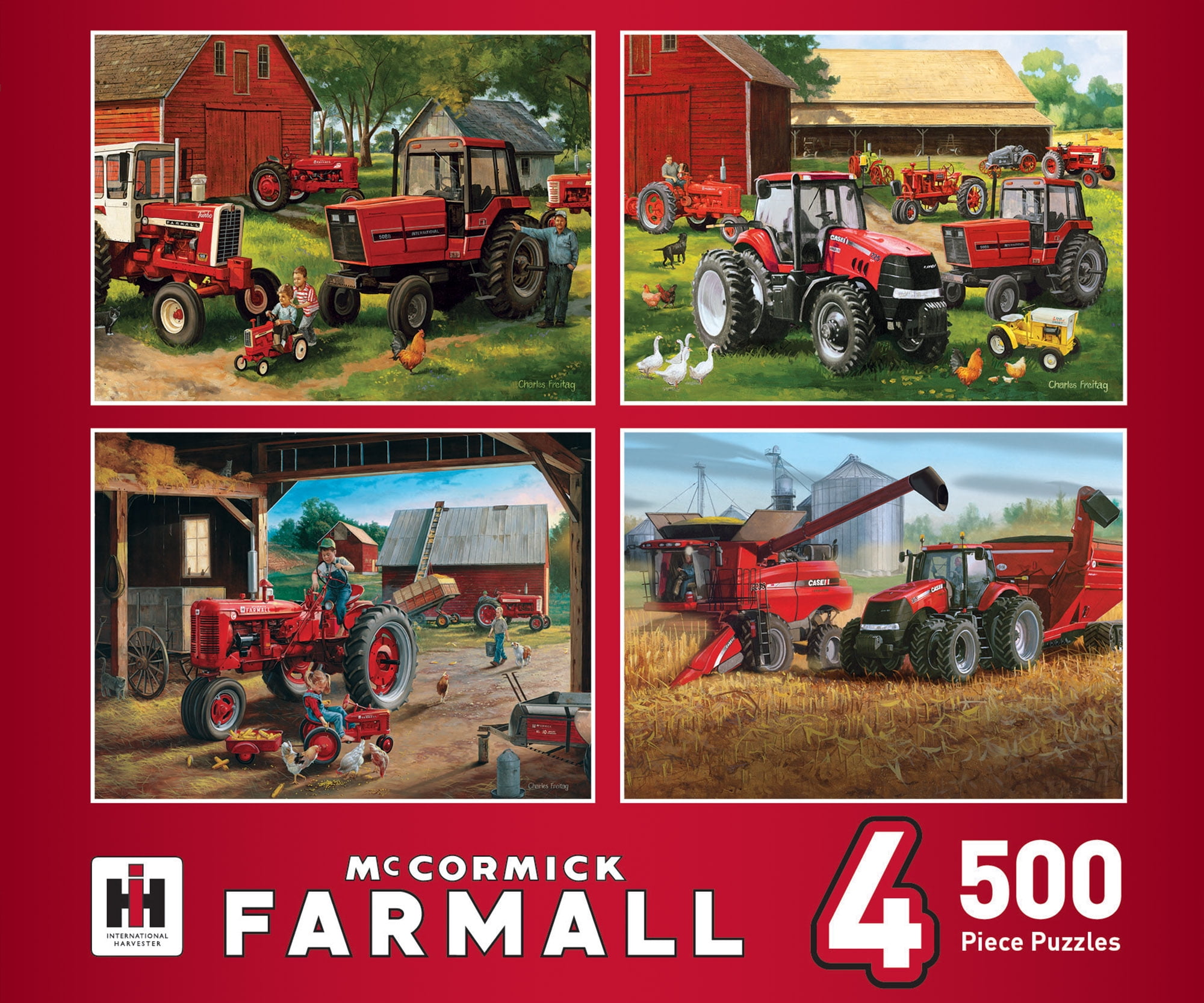 "MasterPieces Multipack 500 Piece Jigsaw Puzzle - Farmall 4-Pack, 14 ...