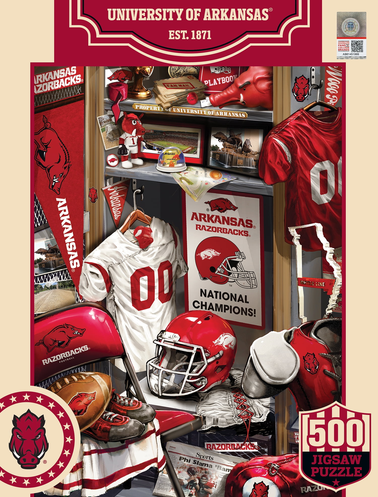 MasterPieces 500 Piece Puzzle - Arkansas Razorbacks Locker Room - 15 ...