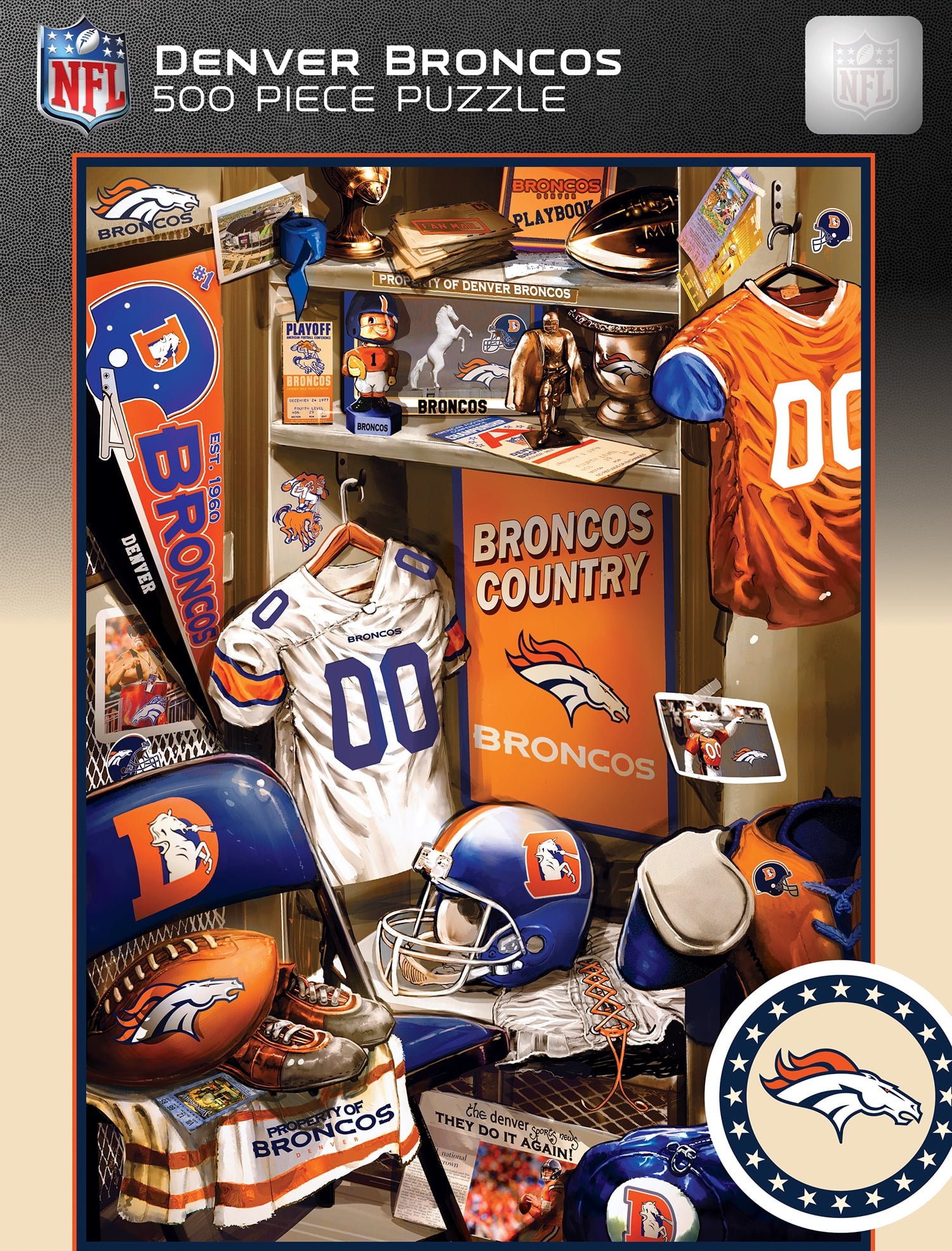 MasterPieces 500 Piece Puzzle - Denver Broncos Locker Room - 15"x21 ...
