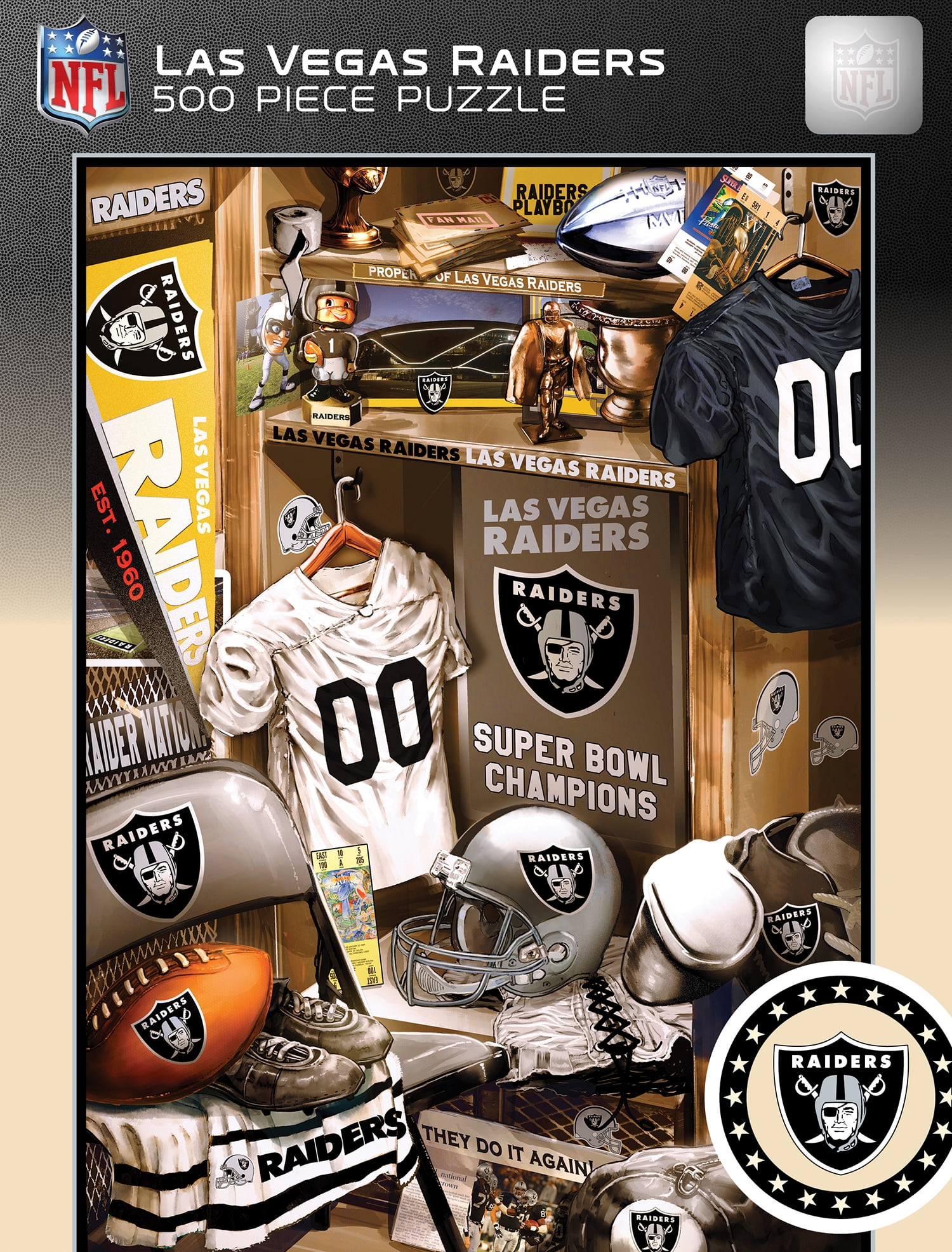 MasterPieces 500 Piece Puzzle - Las Vegas Raiders Locker Room - 15"x21 ...