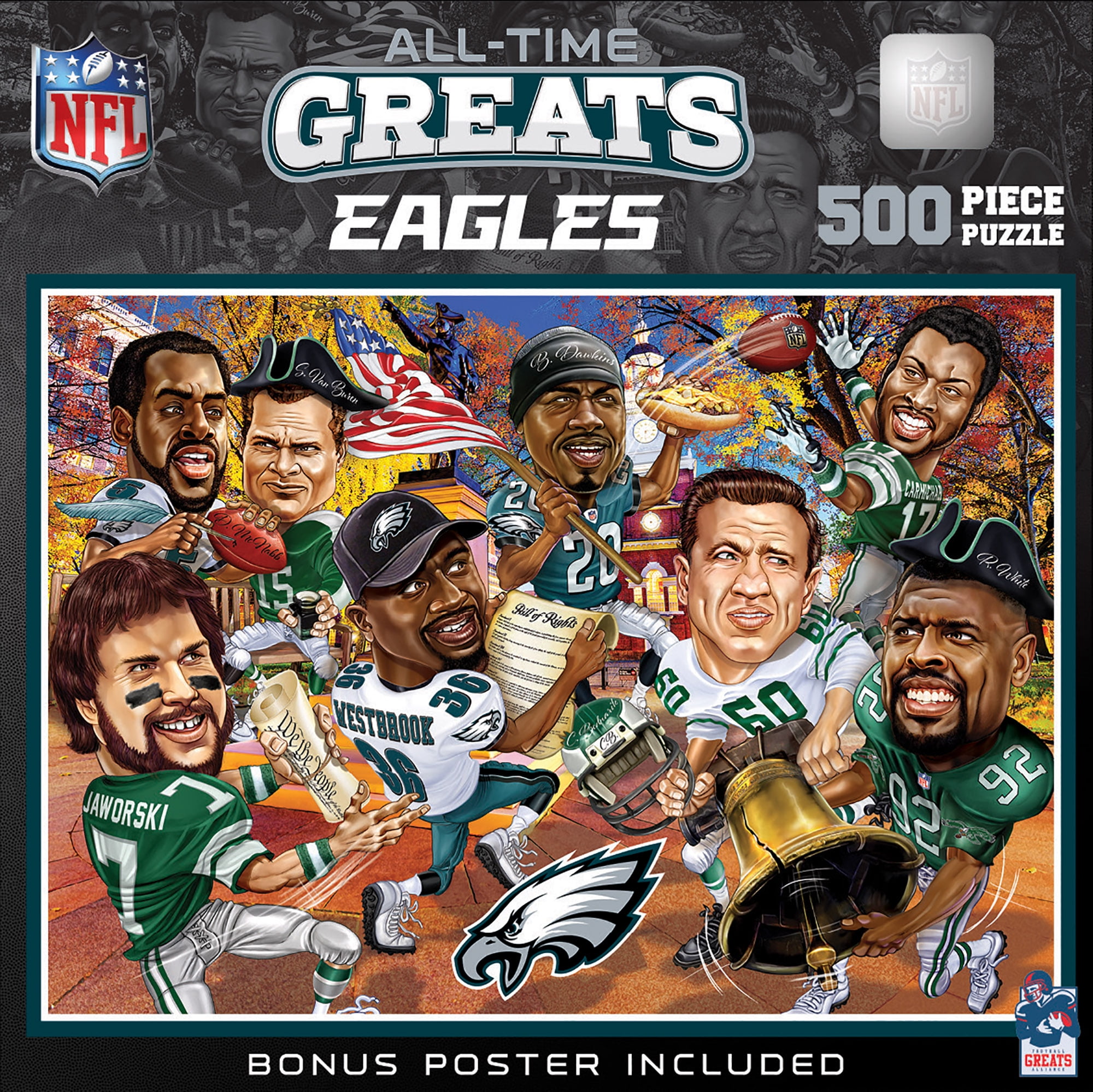 MasterPieces 500 Piece Puzzle - NFL Philadelphia Eagles All-Time Greats ...