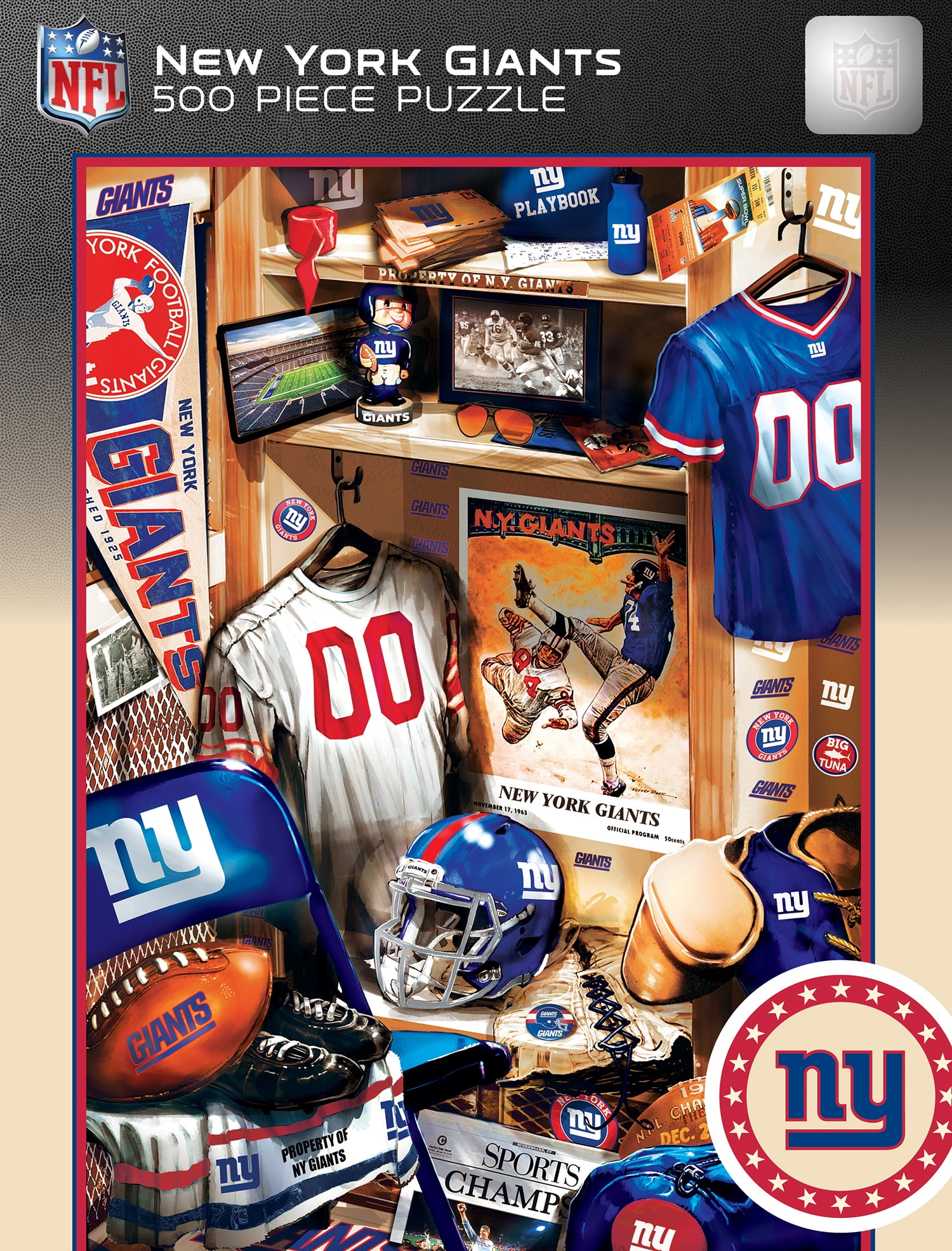 MasterPieces 500 Piece Puzzle - New York Giants Locker Room - 15"x21 ...