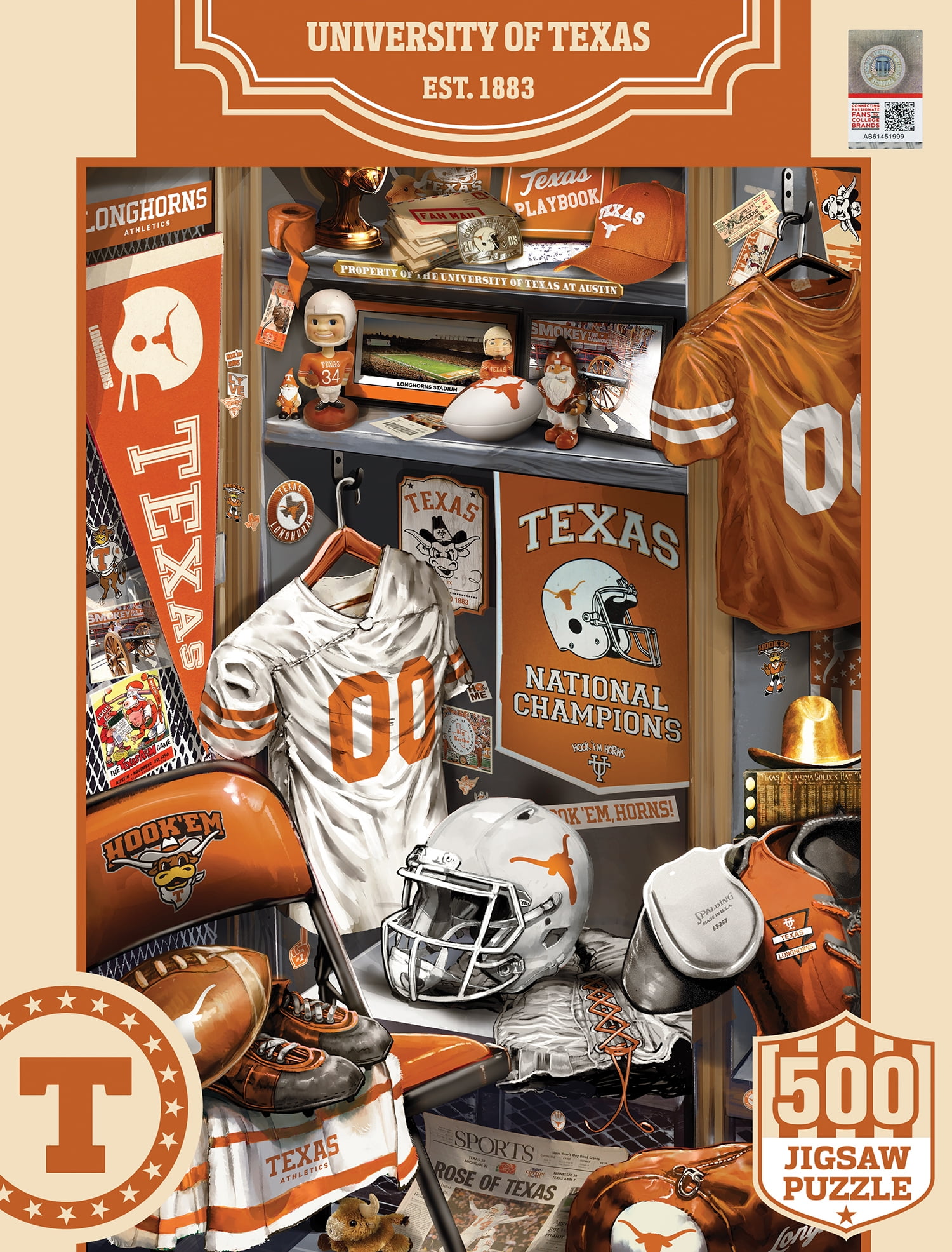 MasterPieces Texas Longhorns 500 Piece Puzzle - Locker Room Memorabilia ...