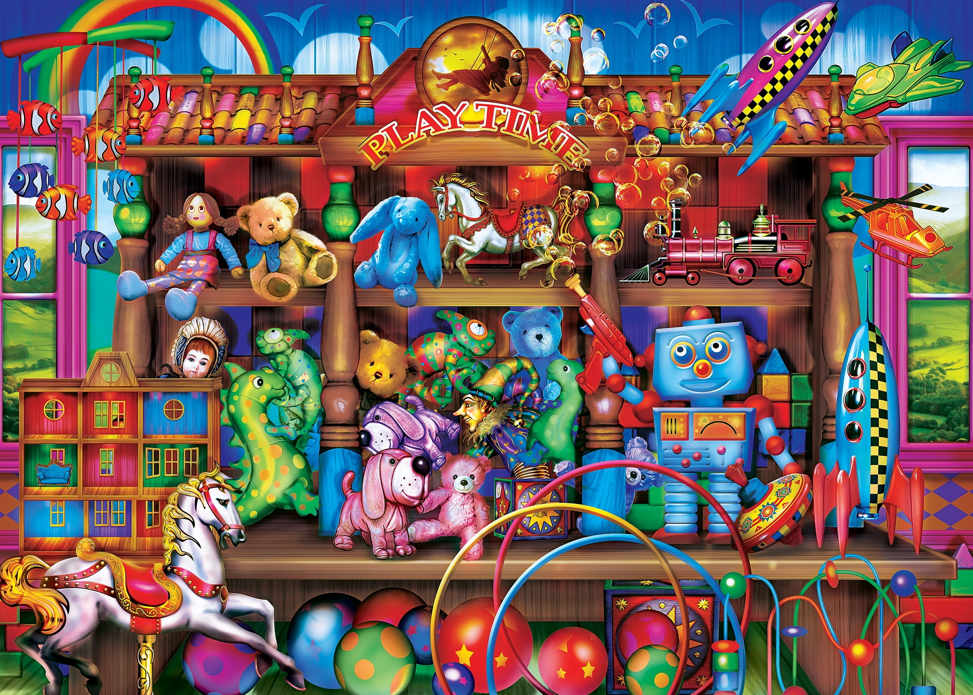 MasterPieces 500-Piece Toy Heaven Glow Puzzle - Recycled Material ...