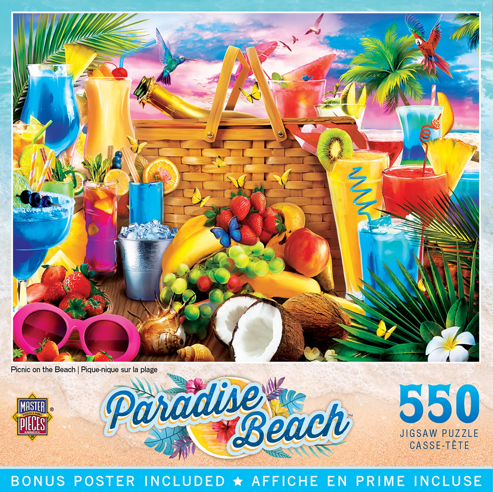 MasterPieces 550 Piece Jigsaw Puzzle - Picnic on The Beach - 18"x24 ...