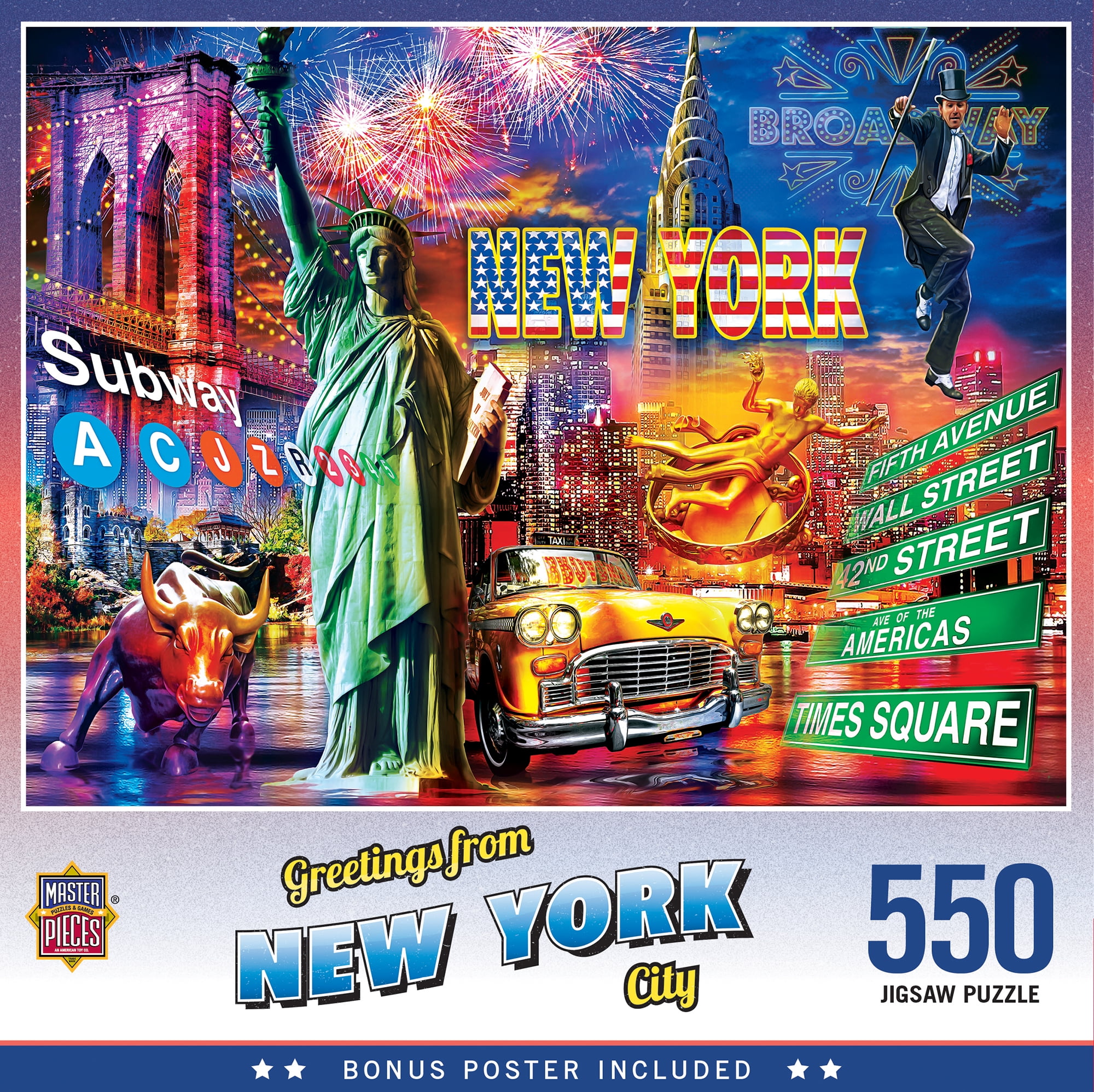 MasterPieces 550 Piece Puzzle - Greetings From New York City - 18"x24" - Walmart.com