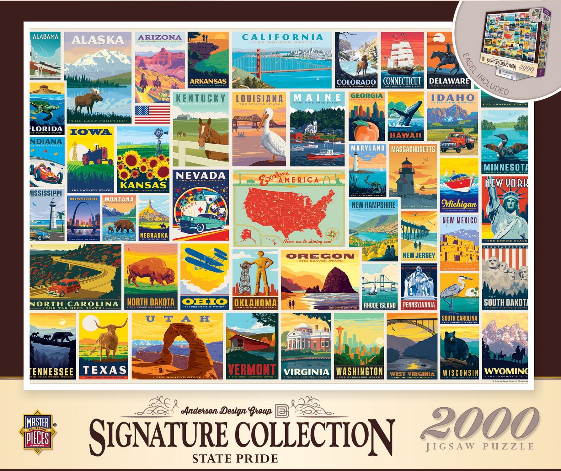MasterPieces Anderson Design 2000 Piece Jigsaw Puzzle - State Pride ...