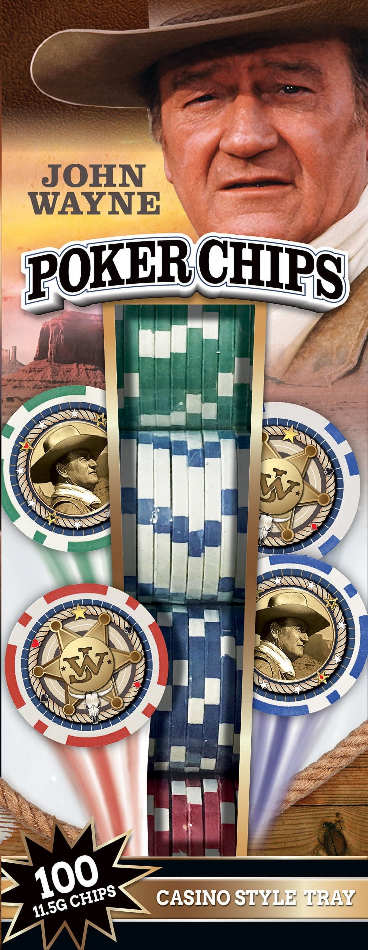 MasterPieces John Wayne Poker Chip Set - 100 Piece Casino Style ...