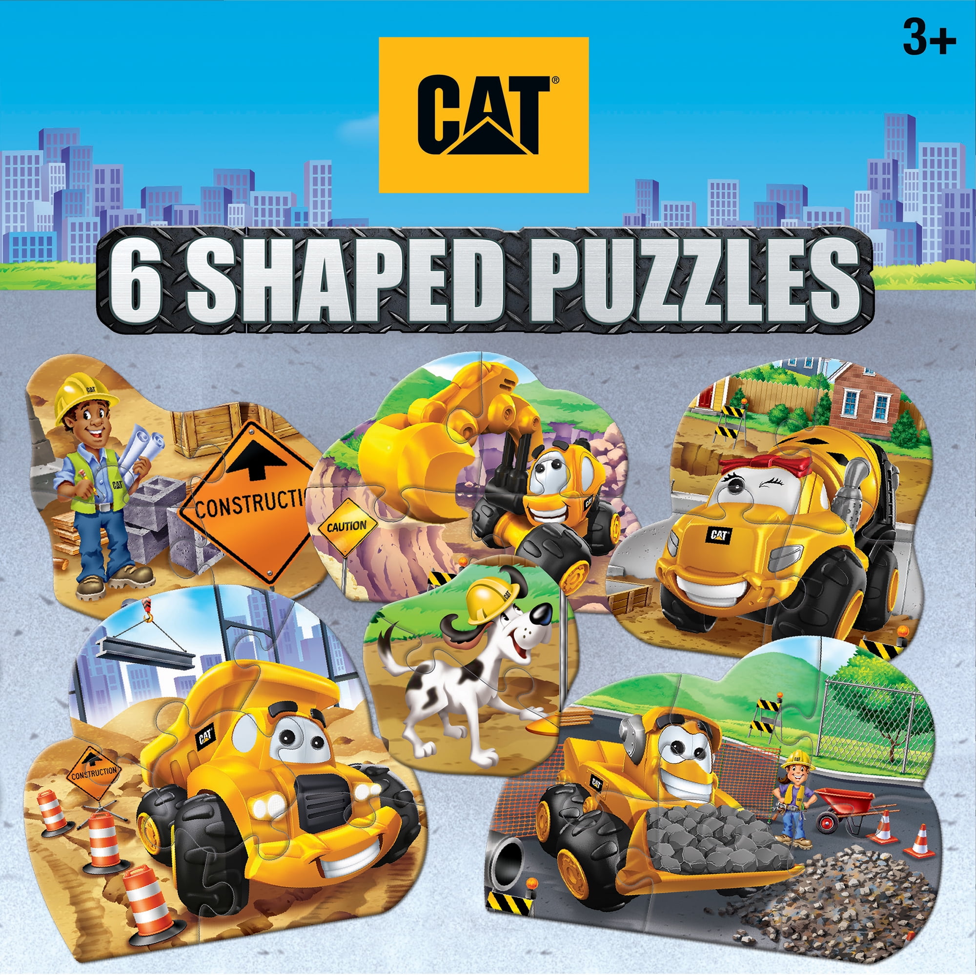 MasterPieces Caterpillar - Construction 6-Pack Mini Shaped Puzzles for ...