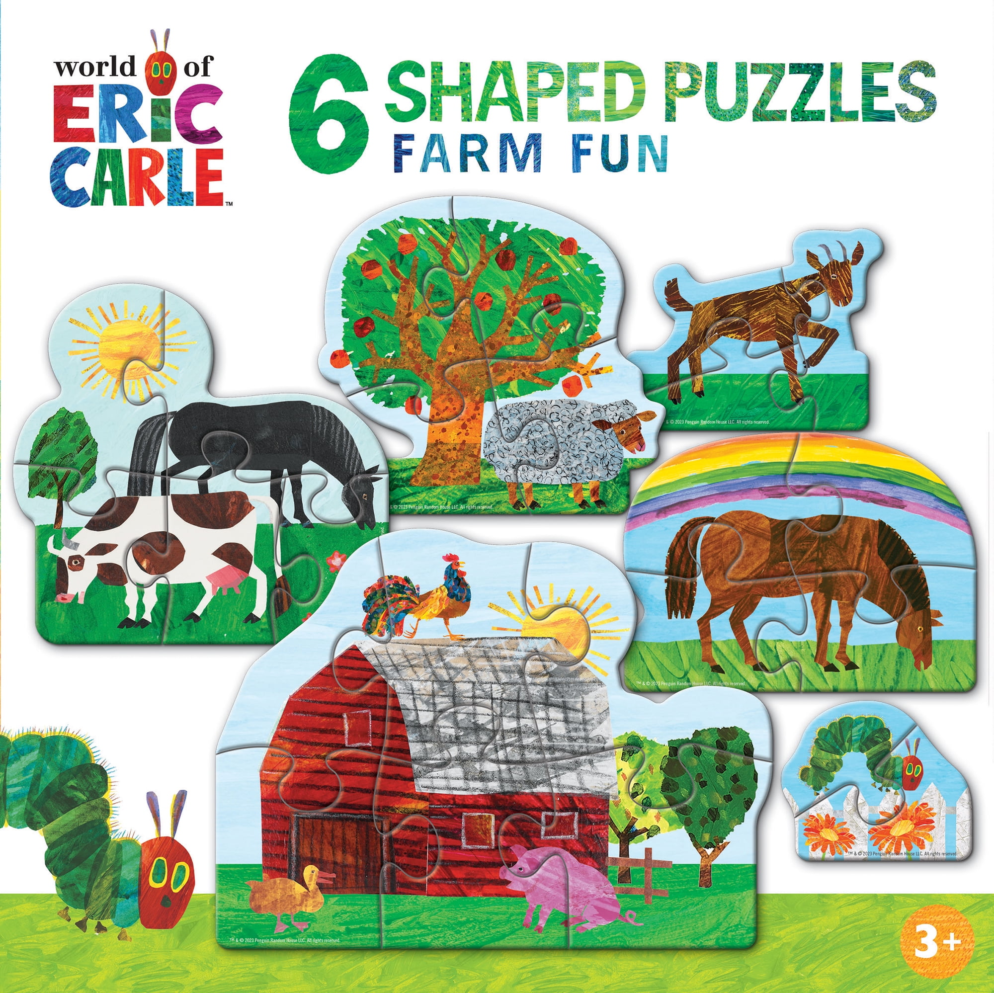 MasterPieces Eric Carle - Farm Life 6-Pack Mini Shaped Puzzles for Kids ...
