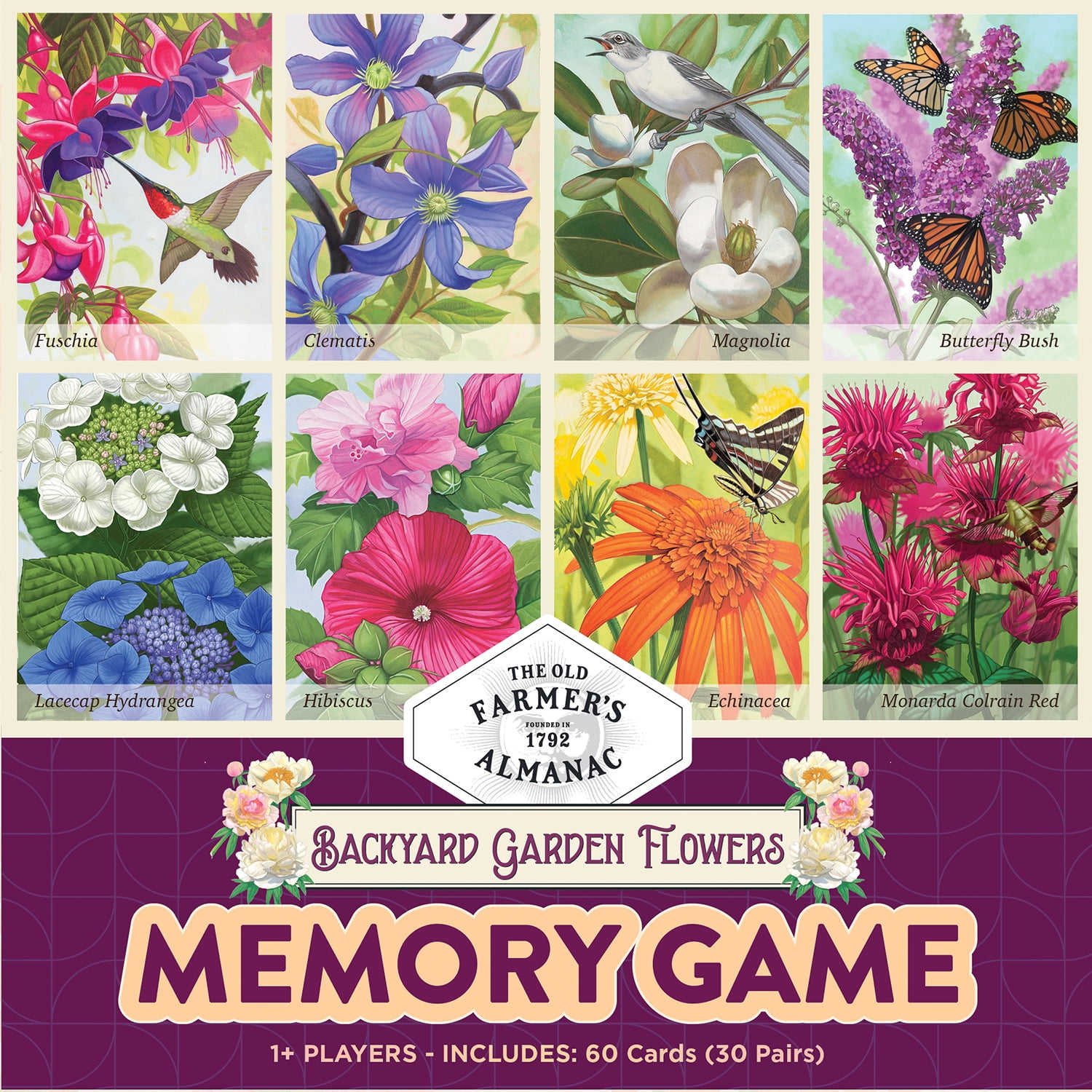 MasterPieces Farmer's Almanac Backyard Garden Flowers Memory Matching ...