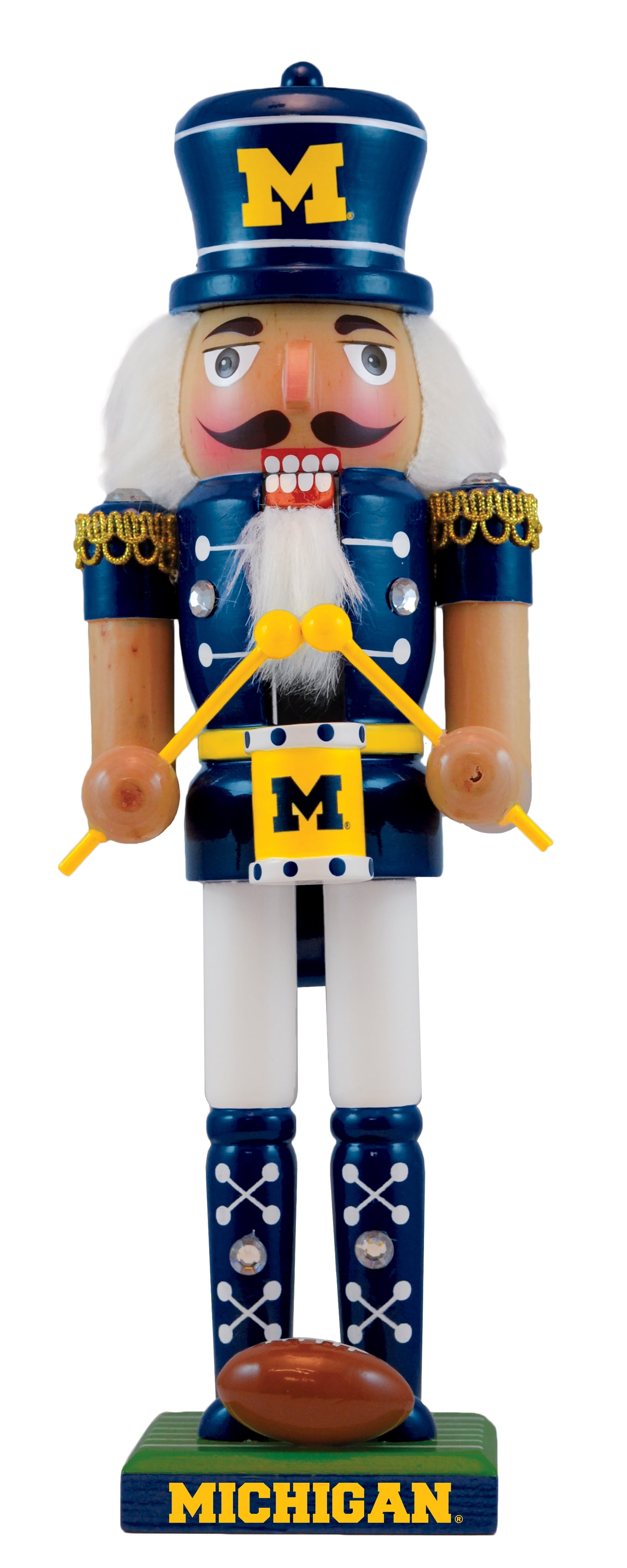 MasterPieces NCAA Michigan Wolverines Hand-Crafted Team Nutcracker ...