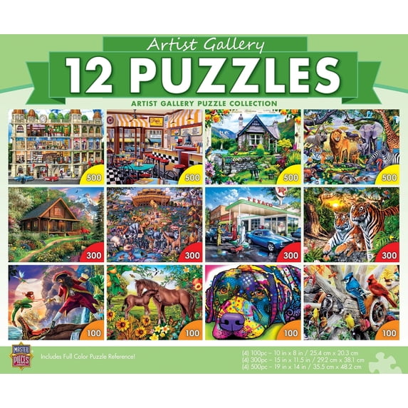 MasterPieces 12pk Artist Gallery Puzzles Landscape & Animal - Walmart.com