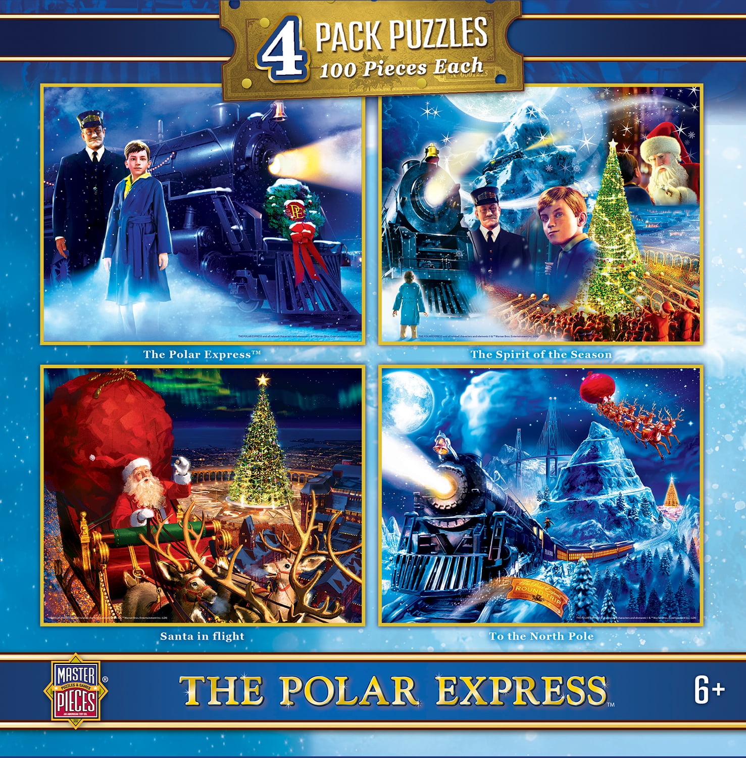 MasterPieces The Polar Express 4-Pack 100 Piece Jigsaw Puzzles for Kids ...