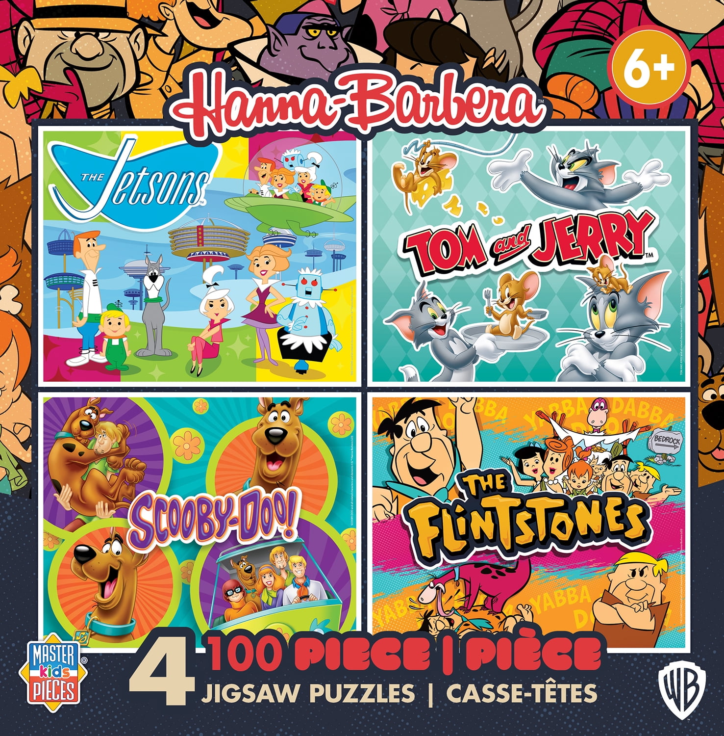 MasterPieces Kids Multipack Puzzle - Hanna Barbera 4-pack of 100 Piece ...