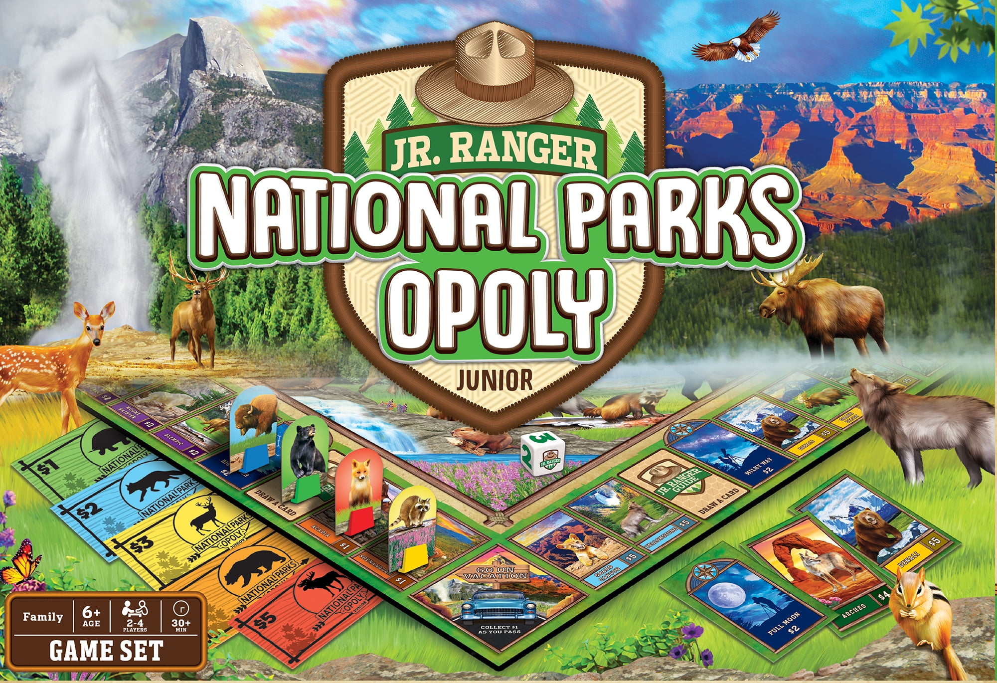 MasterPieces Junior Ranger National Parks Opoly Jr. - Kids Board Game ...