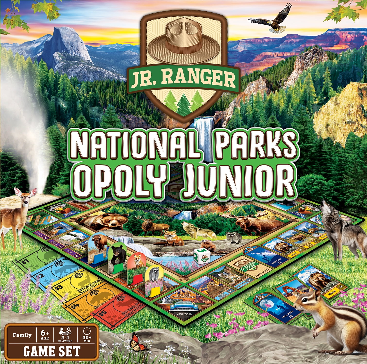 MasterPieces Junior Ranger National Parks Opoly Jr. Board Game ...