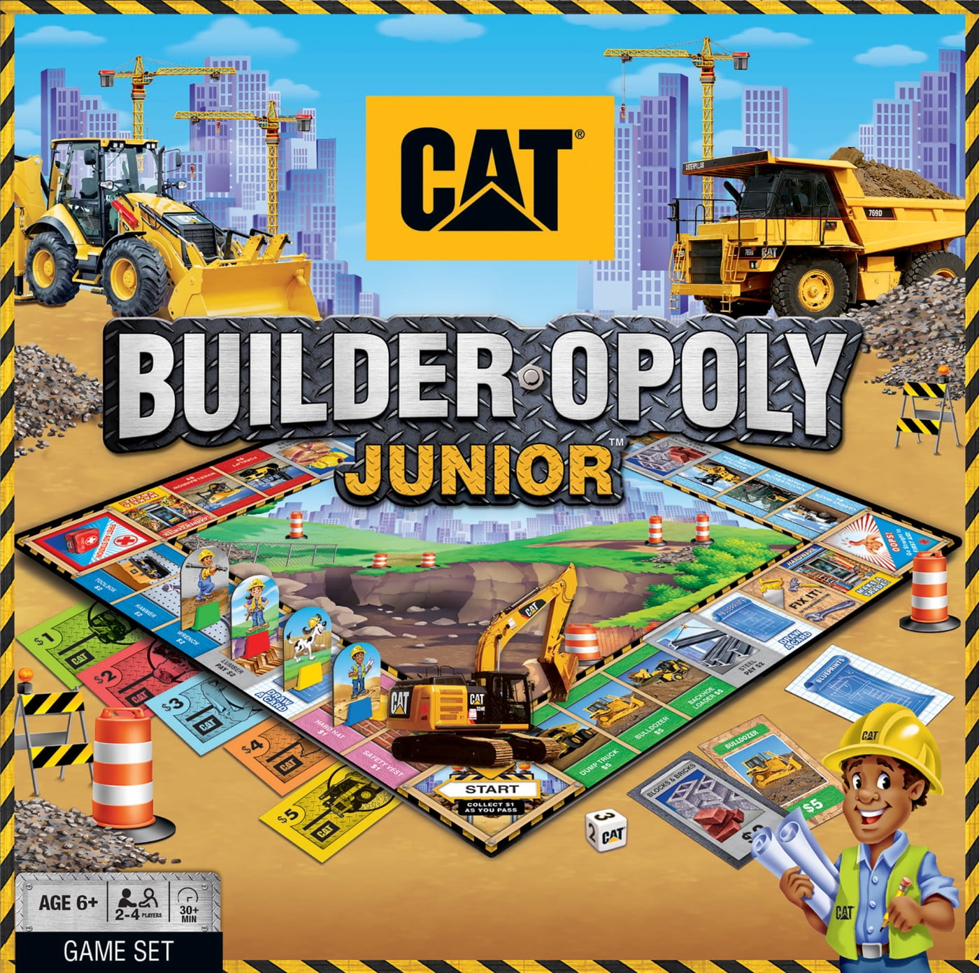 MasterPieces Caterpillar Opoly Jr. Board Game - Kids & Family, 2-4 Players, Ages 6+ - Walmart.com