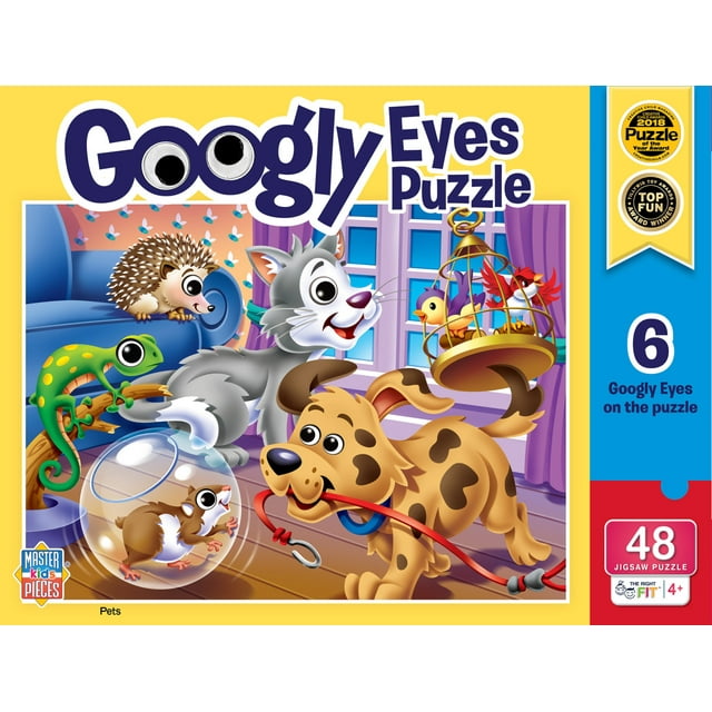 MasterPieces Kids Funny Jigsaw Puzzle - Pets Googly Eyes 48 Pieces ...