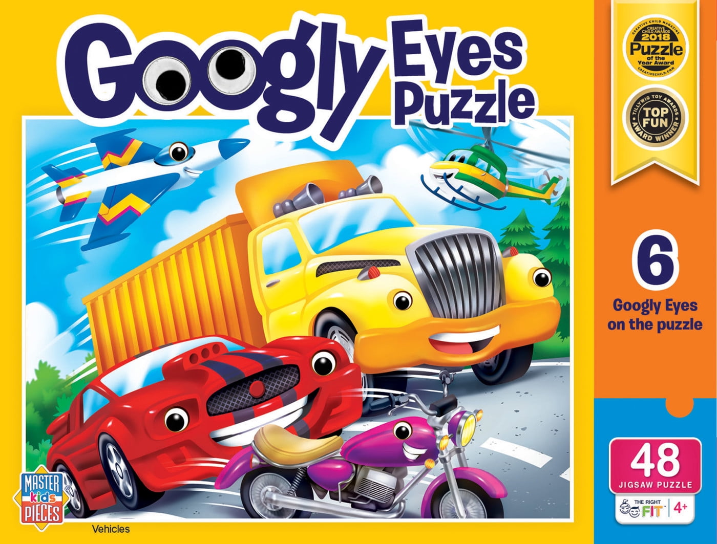 MasterPieces Kids Funny Jigsaw Puzzle - Vehicles Googly Eyes 48 Piece ...