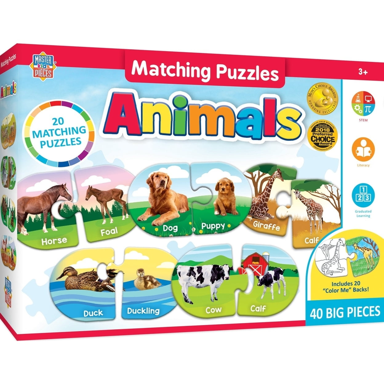 MasterPieces Kids Games - Educational Animals Matching Puzzle Matching ...