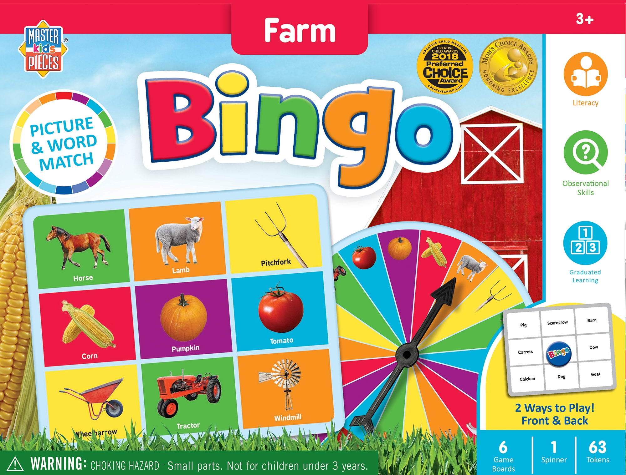 MasterPieces Farm Animal Bingo for Preschool Classroom Learning ...