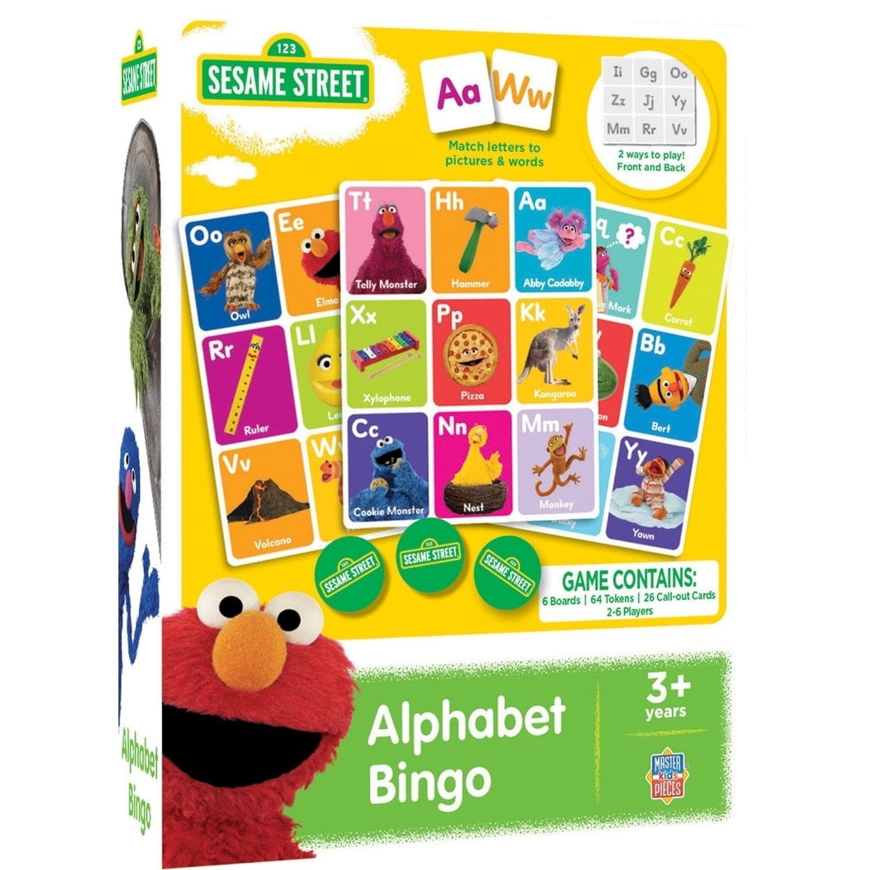 Sesame Street Alphabet Bingo Game for Kids 3+ Fun Learning Educational ...