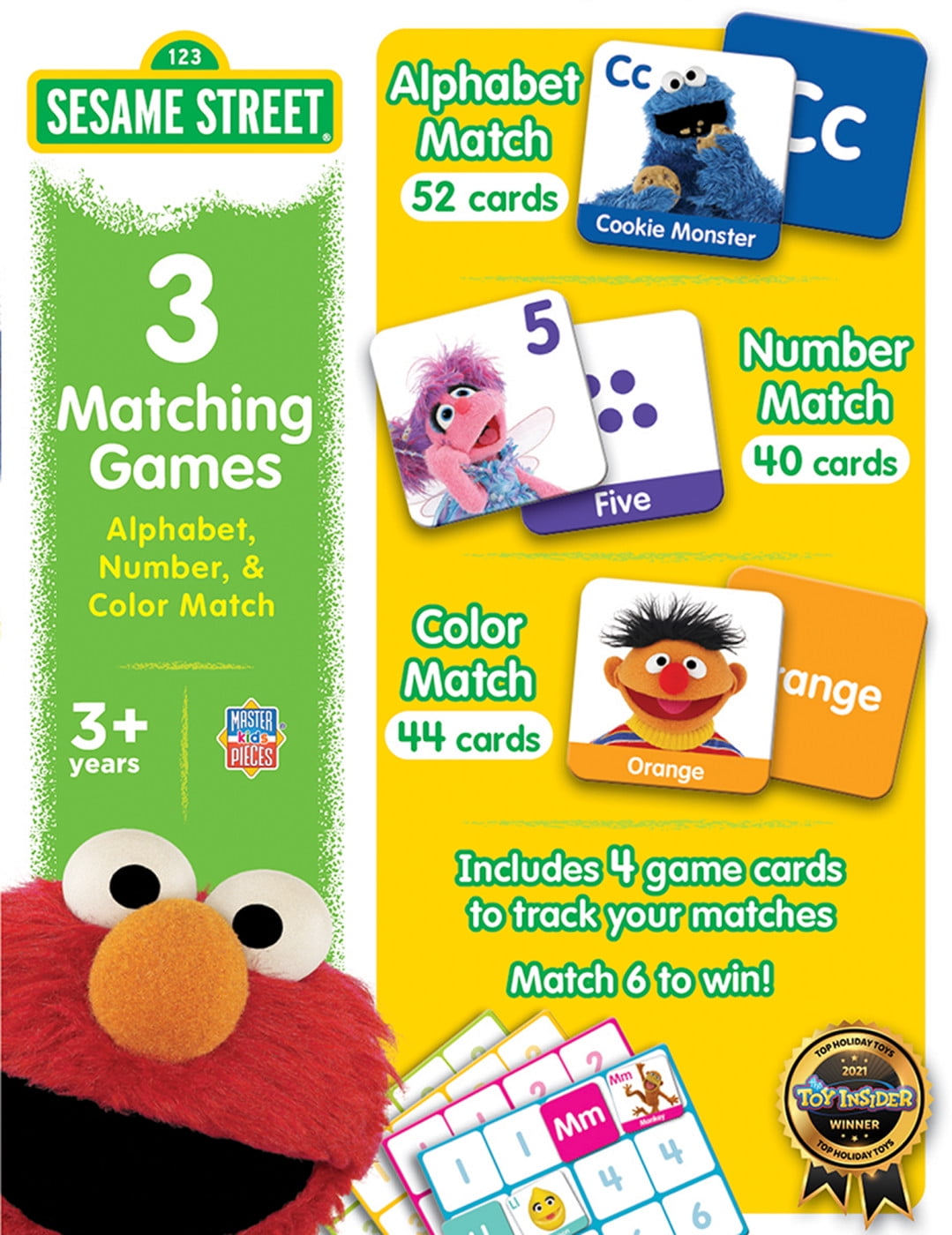 MasterPieces Kids Games - Sesame Street Set of 3 Matching Games ...