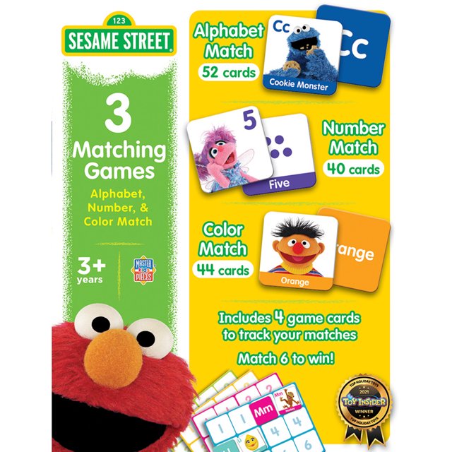 MasterPieces Kids Games - Sesame Street Set of 3 Matching Games ...
