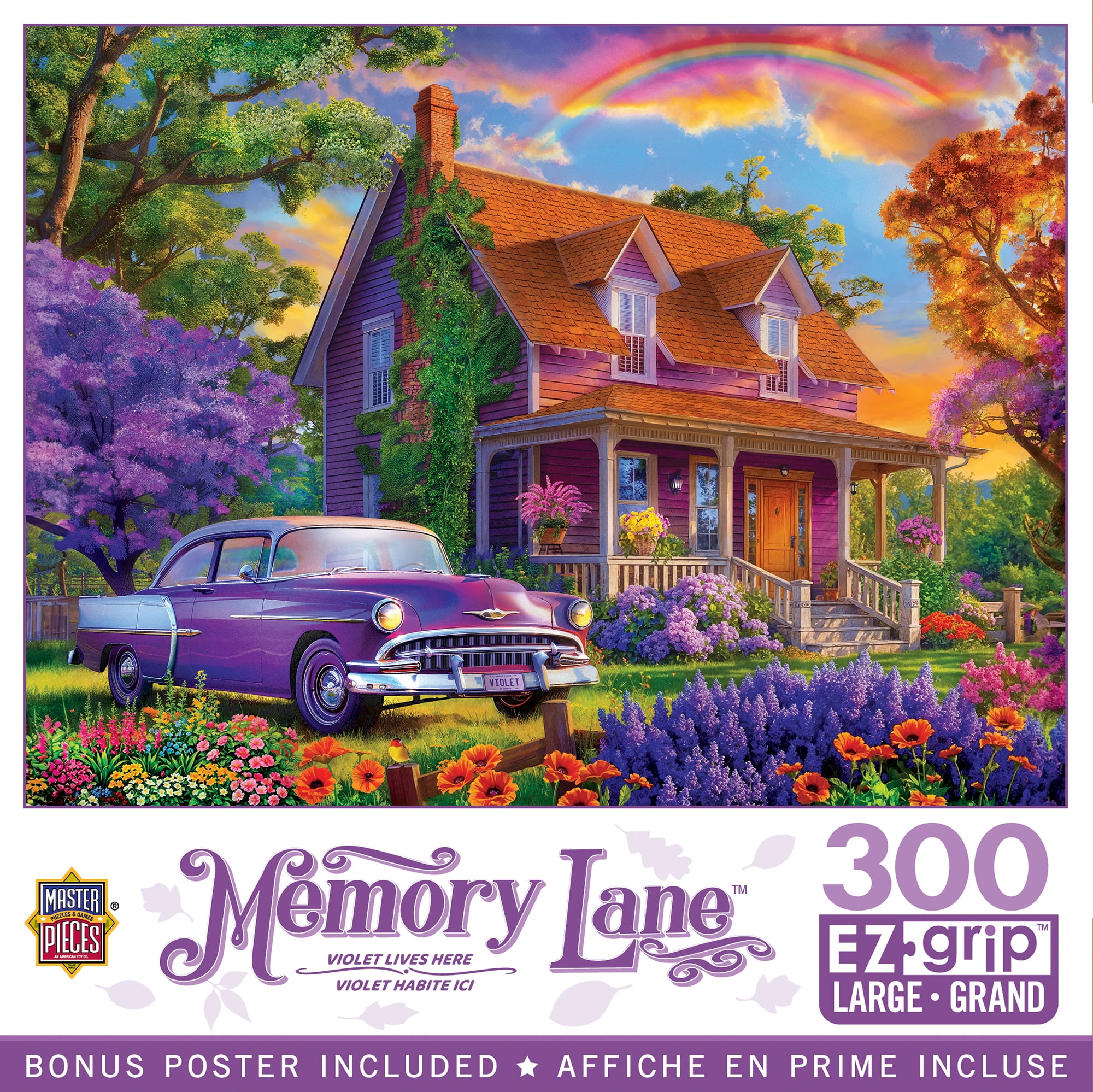MasterPieces Memory Lane, Violet Country House Puzzle, 300 EZ Grip ...