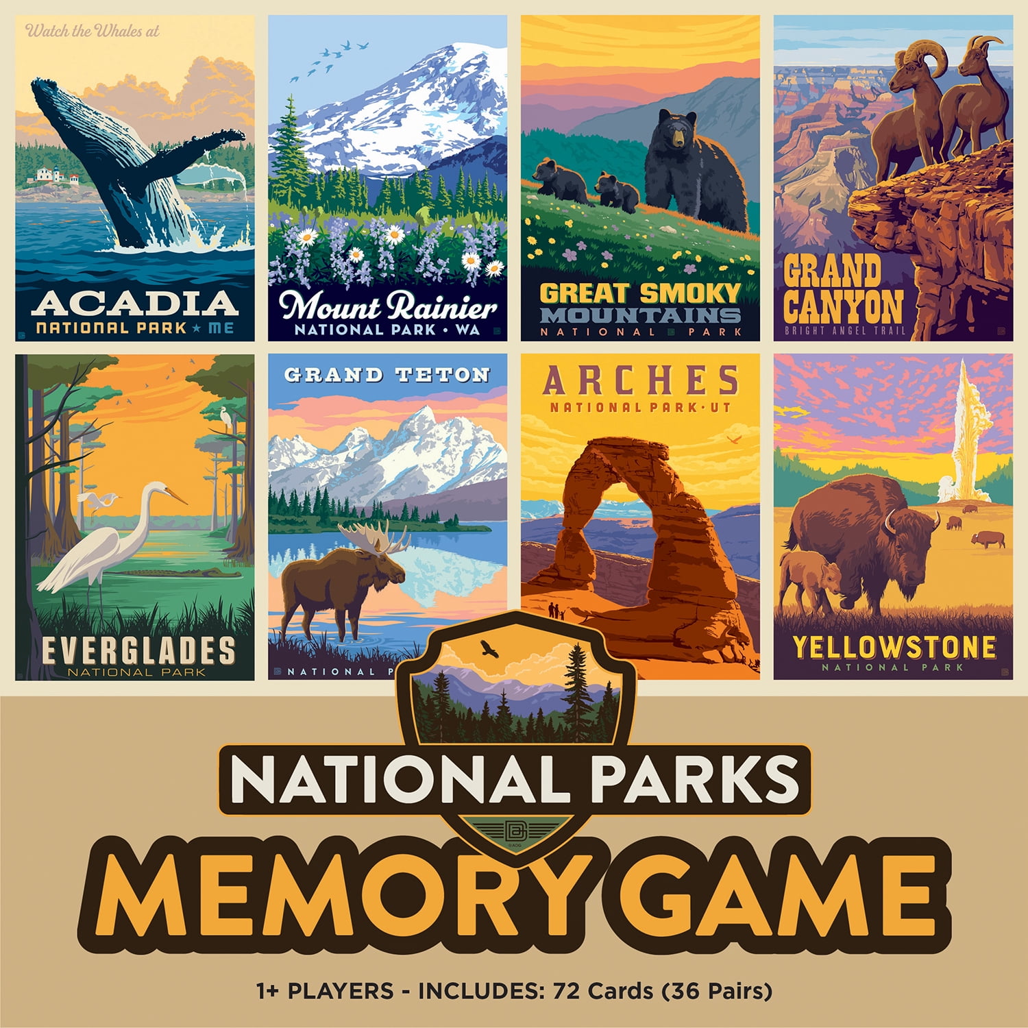 MasterPieces National Parks Memory Matching Game for Adult - Walmart.com