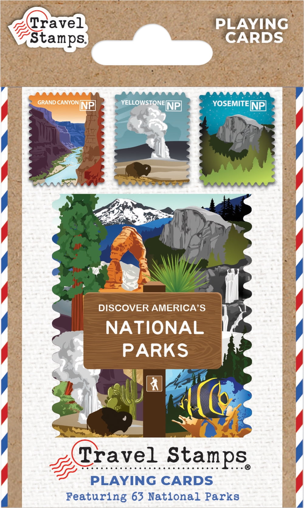 MasterPieces National Parks Travel Stamps Playing Cards - 54 Card Deck ...