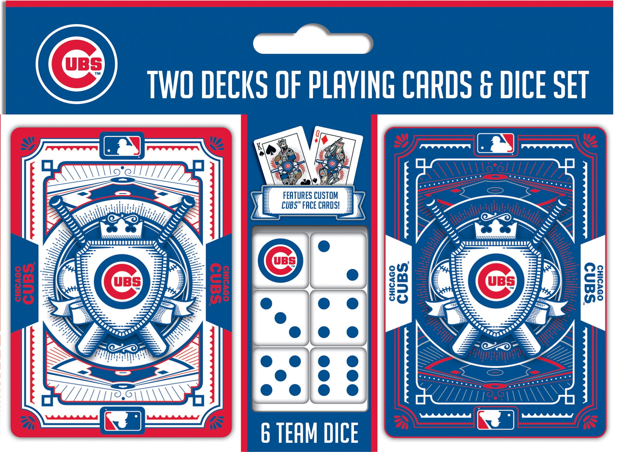 MasterPieces MLB Chicago Cubs Baseball Game 2-Pack Playing Cards & Dice ...