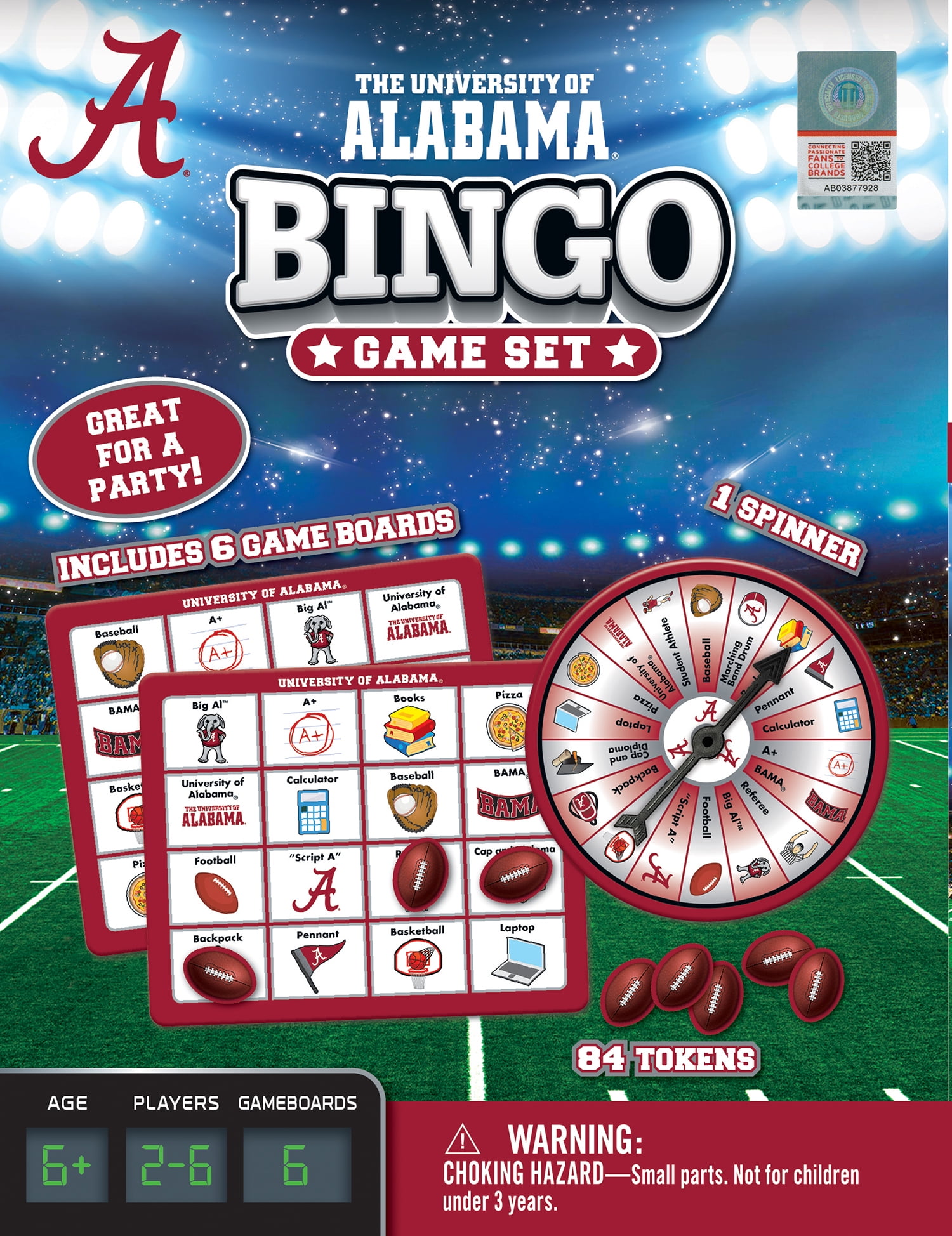 MasterPieces Officially Licensed NCAA Alabama Crimson Tide Bingo Game ...