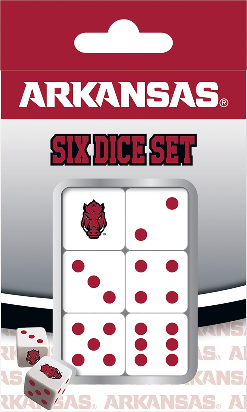 MasterPieces Officially Licensed NCAA Arkansas Razorbacks - 6 Piece D6 ...