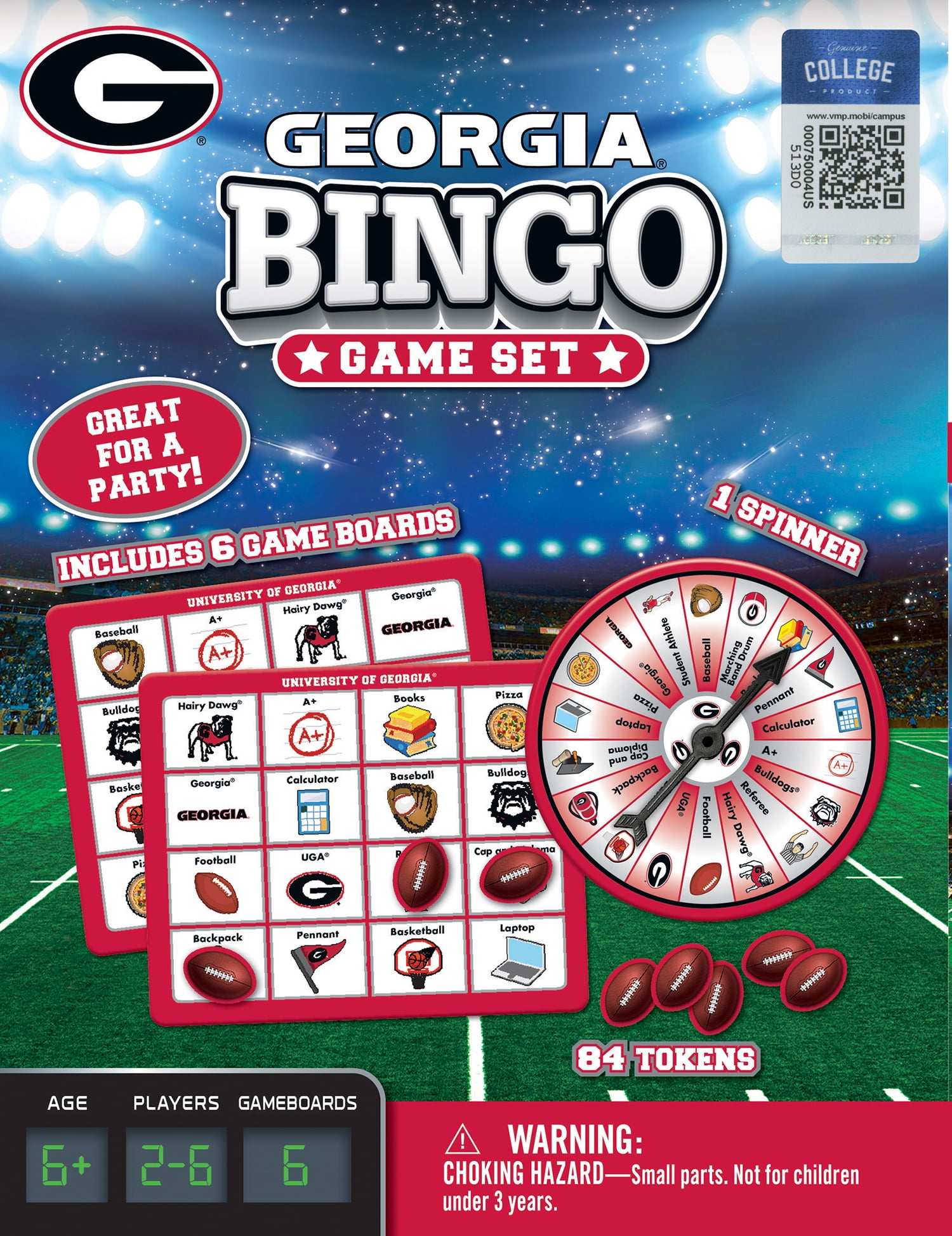 MasterPieces Officially Licensed NCAA Georgia Bulldogs Bingo Game ...