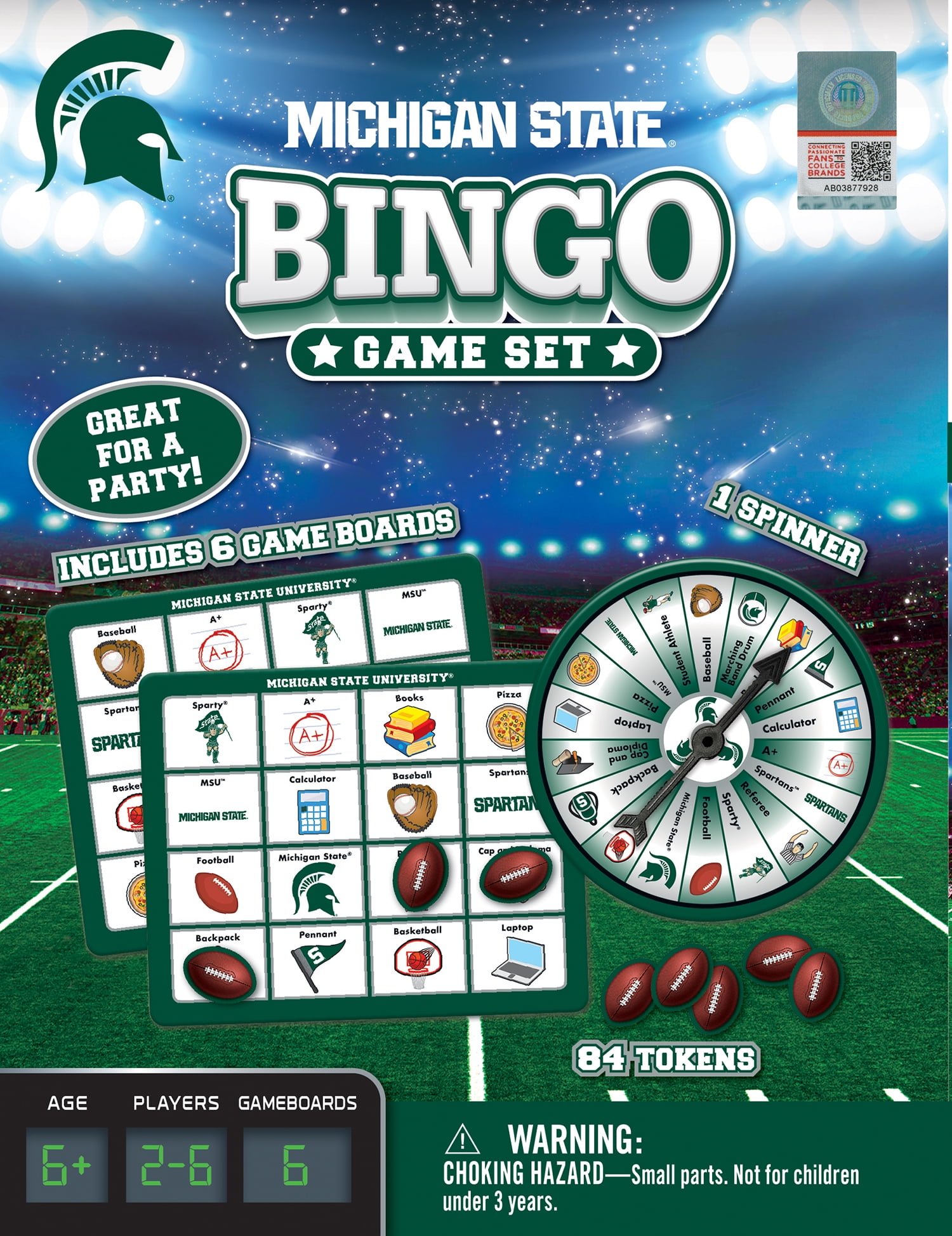 MasterPieces Officially Licensed NCAA - Michigan State Spartans Bingo ...