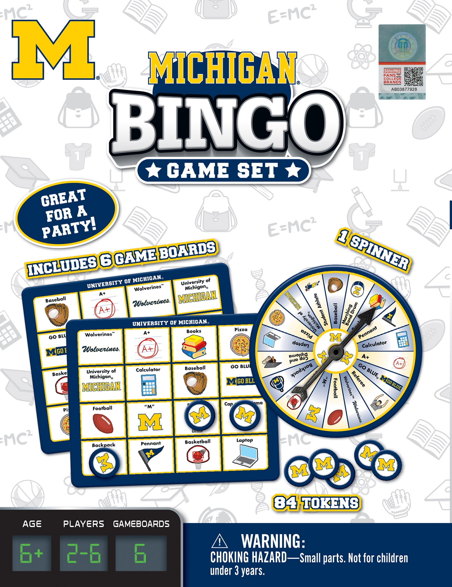 MasterPieces Officially Licensed NCAA Michigan Wolverines Bingo Game ...