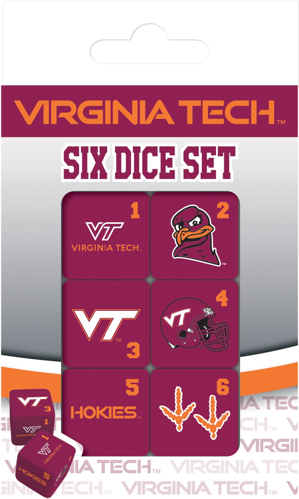 MasterPieces Officially Licensed NCAA Virginia Tech Hokies - 6 Piece D6 ...