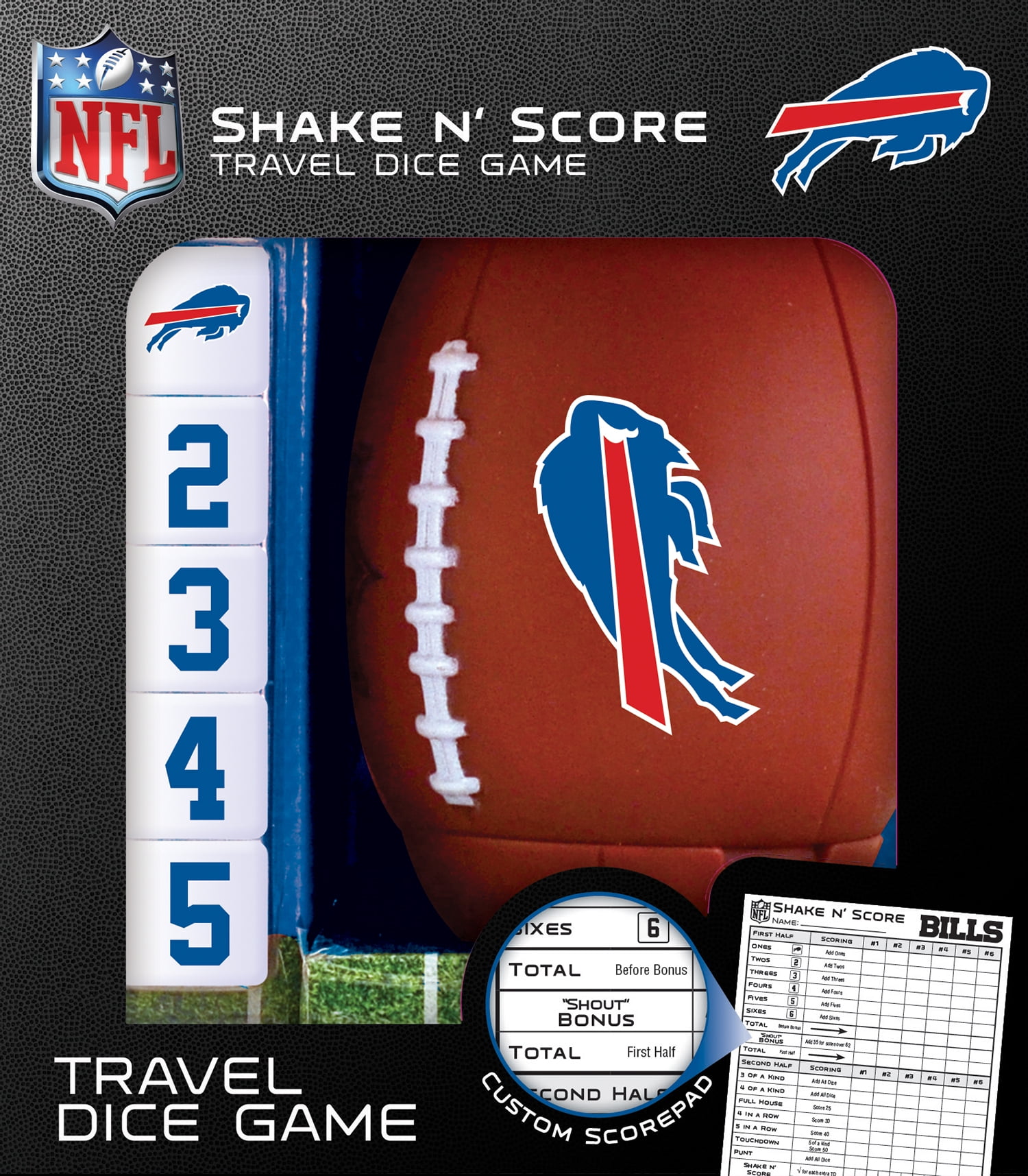 MasterPieces NFL Buffalo Bills Shake N' Score Dice Game for Kids, Age 6 ...