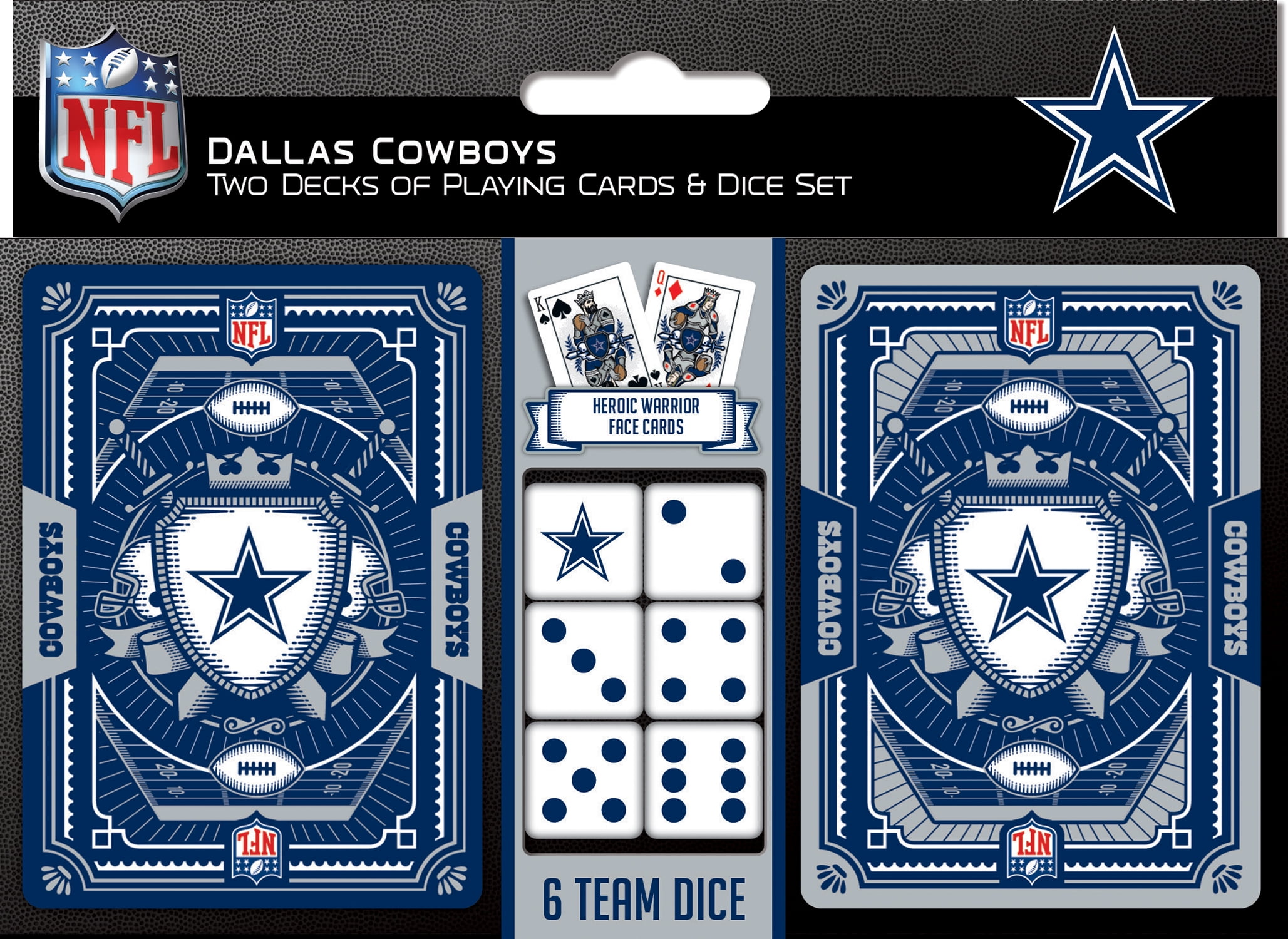 MasterPieces NFL Dallas Cowboys Game Night 2-Pack Playing Cards & Dice ...